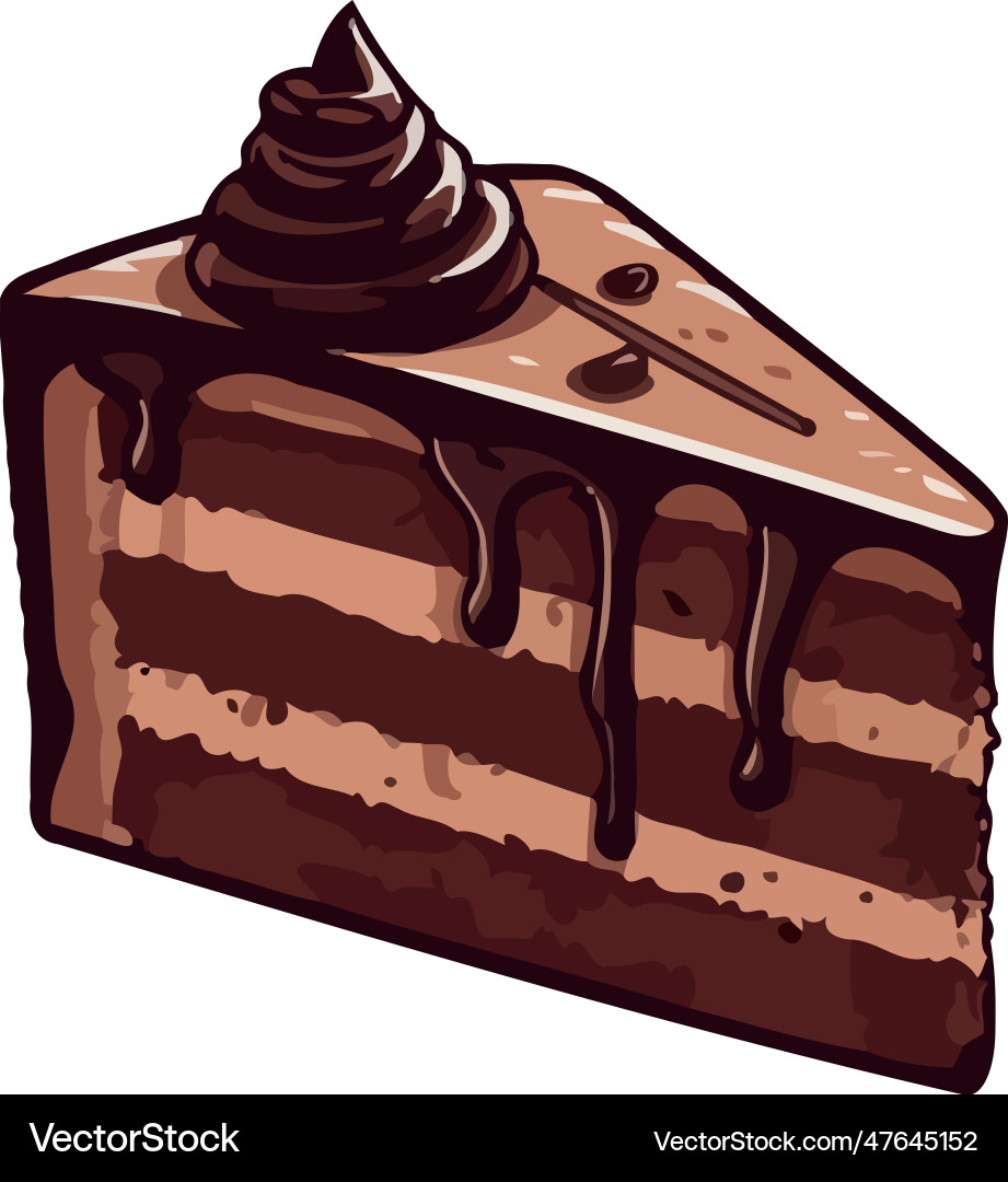 Sweet homemade cake with chocolate icing Vector Image