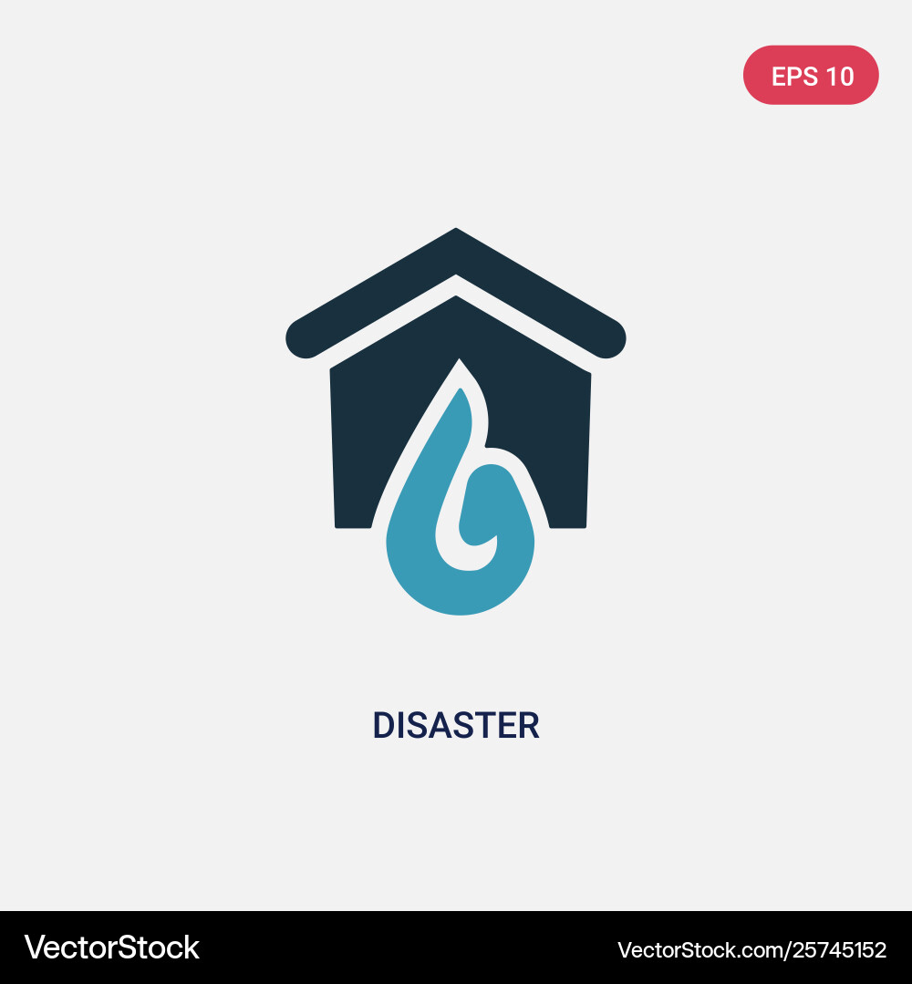Two color disaster icon from insurance concept Vector Image