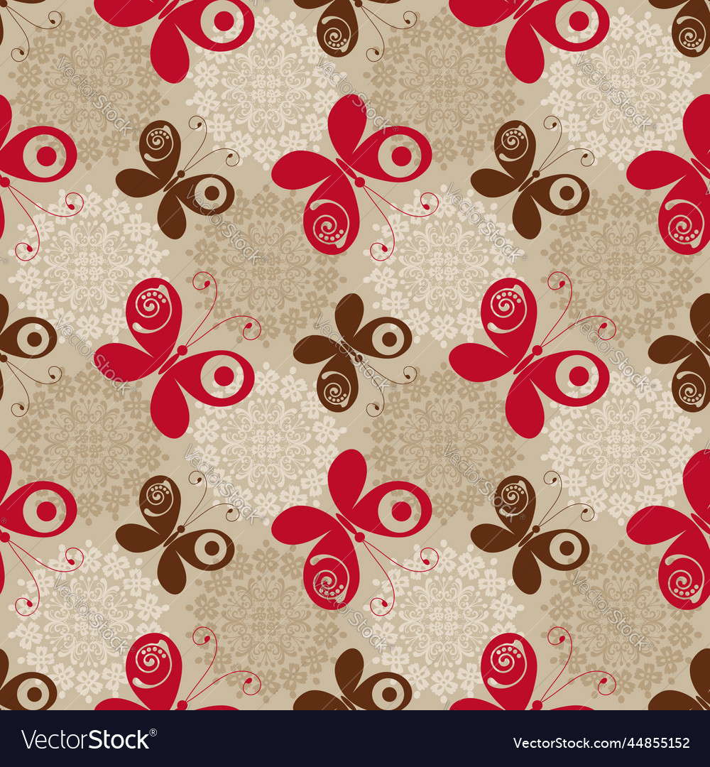 Vintage brown seamless pattern with circles Vector Image