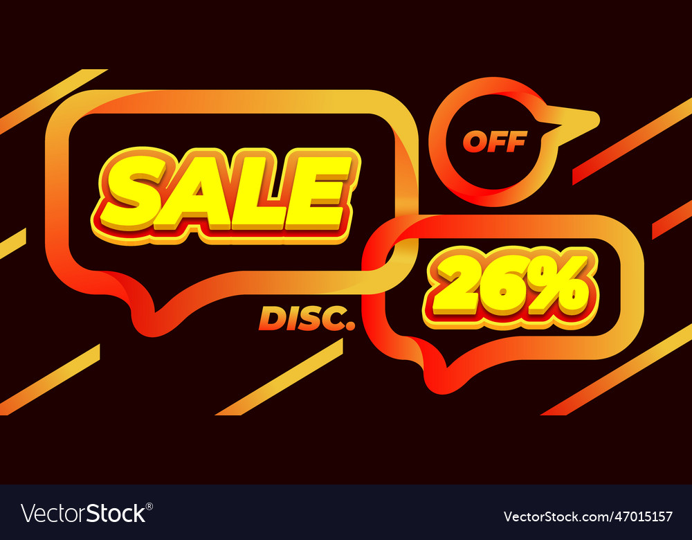 26 sale discount chat talk modern abstract Vector Image