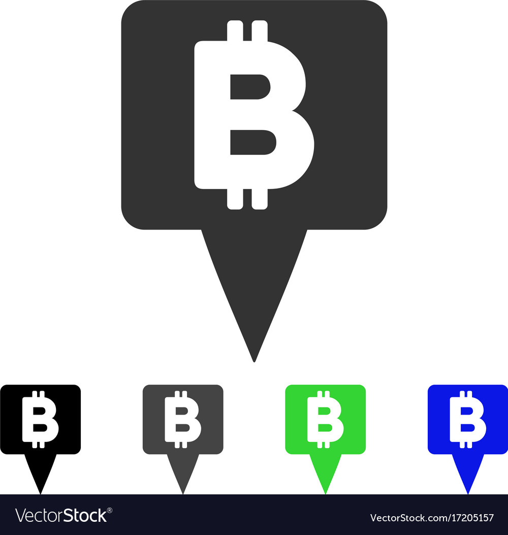 Bitcoin map pointer icon Royalty Free Vector Image