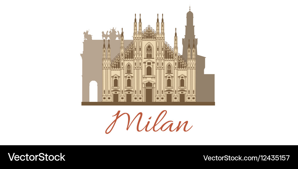 Colored template with composition of Milan Vector Image