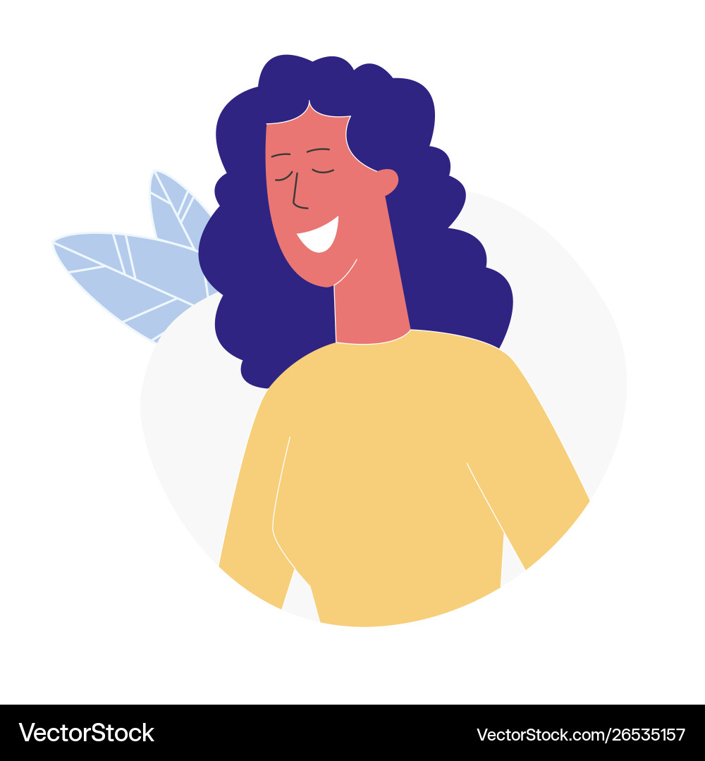 Female smiling face expression flat Royalty Free Vector