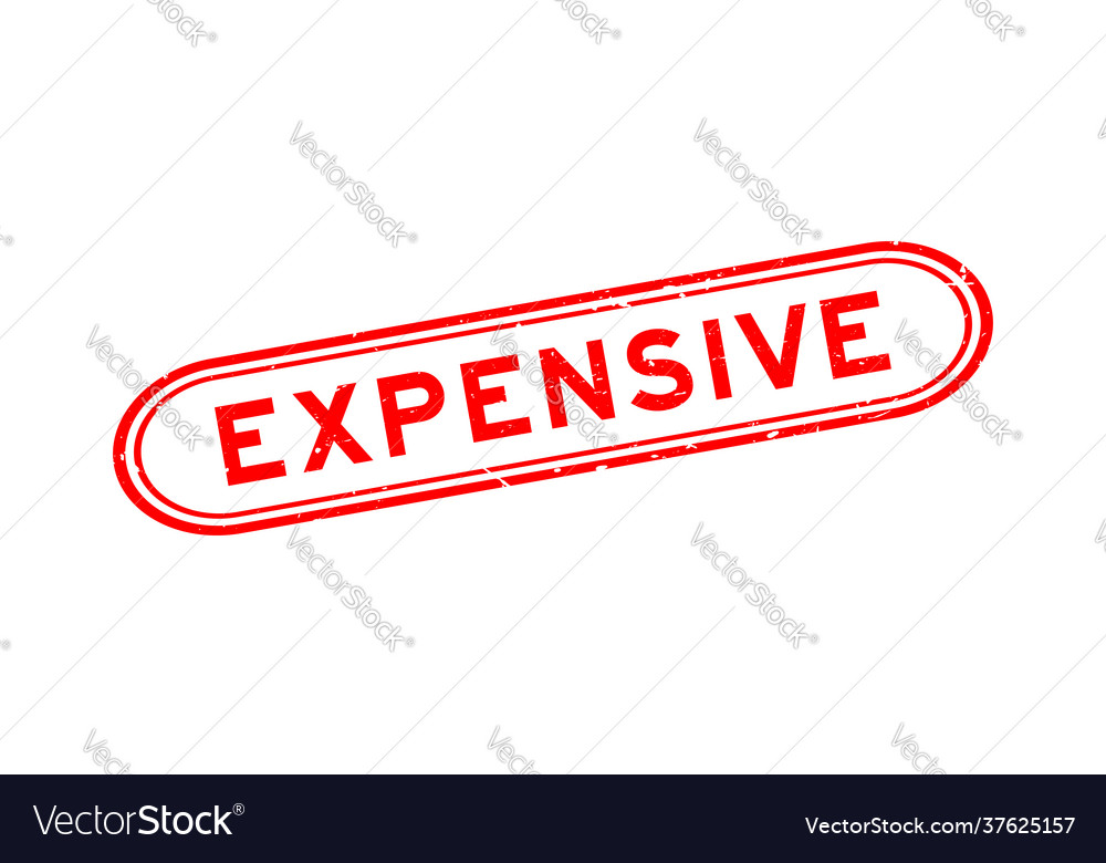 Grunge red expensive word rubber seal stamp on Vector Image