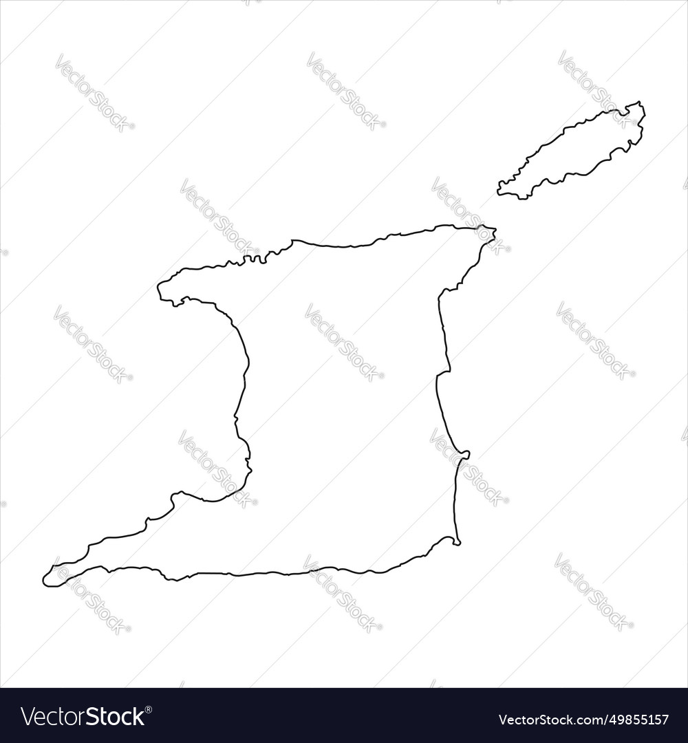 Highly detailed trinidad and tobago map Royalty Free Vector
