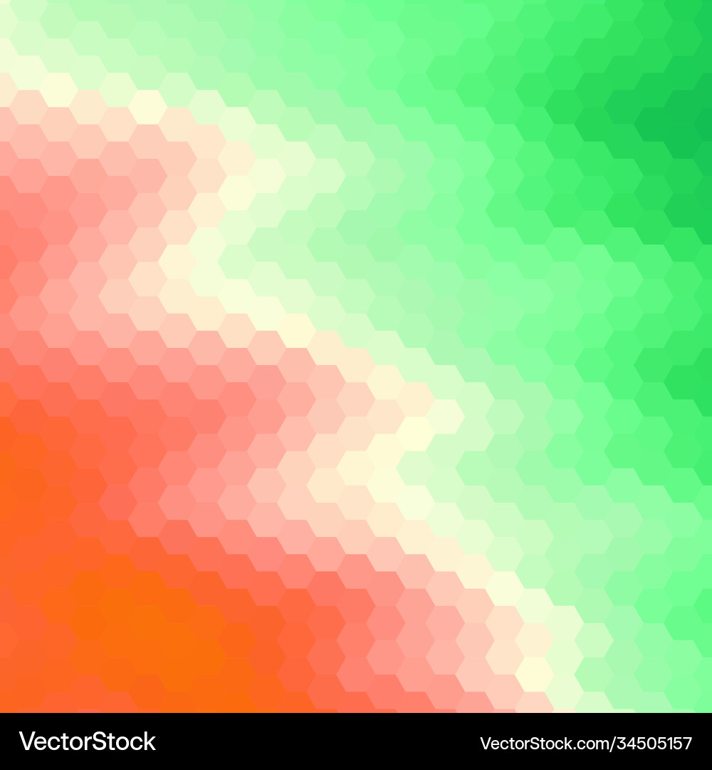 Honeycomb abstract green and red background Vector Image