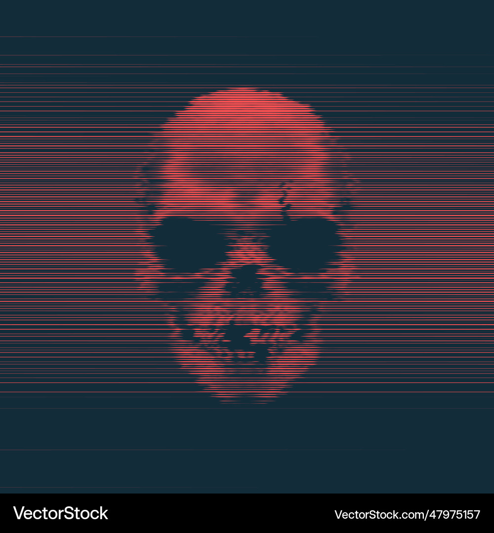 Human horror skull digital glitch art concept Vector Image