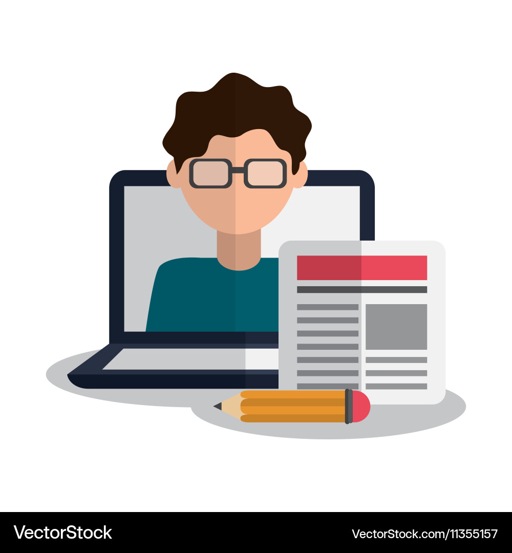 Laptop and digital marketing design Royalty Free Vector