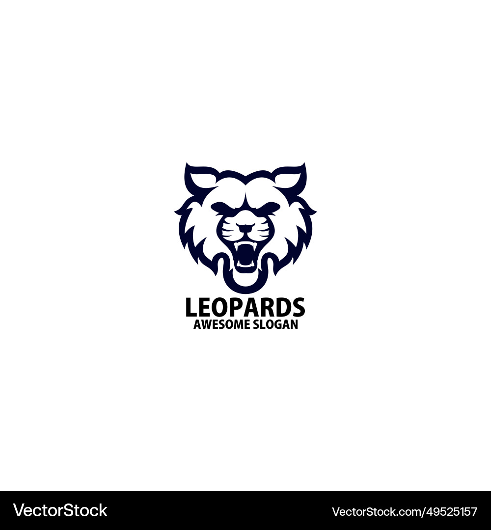 Leopards head logo design line art Royalty Free Vector Image
