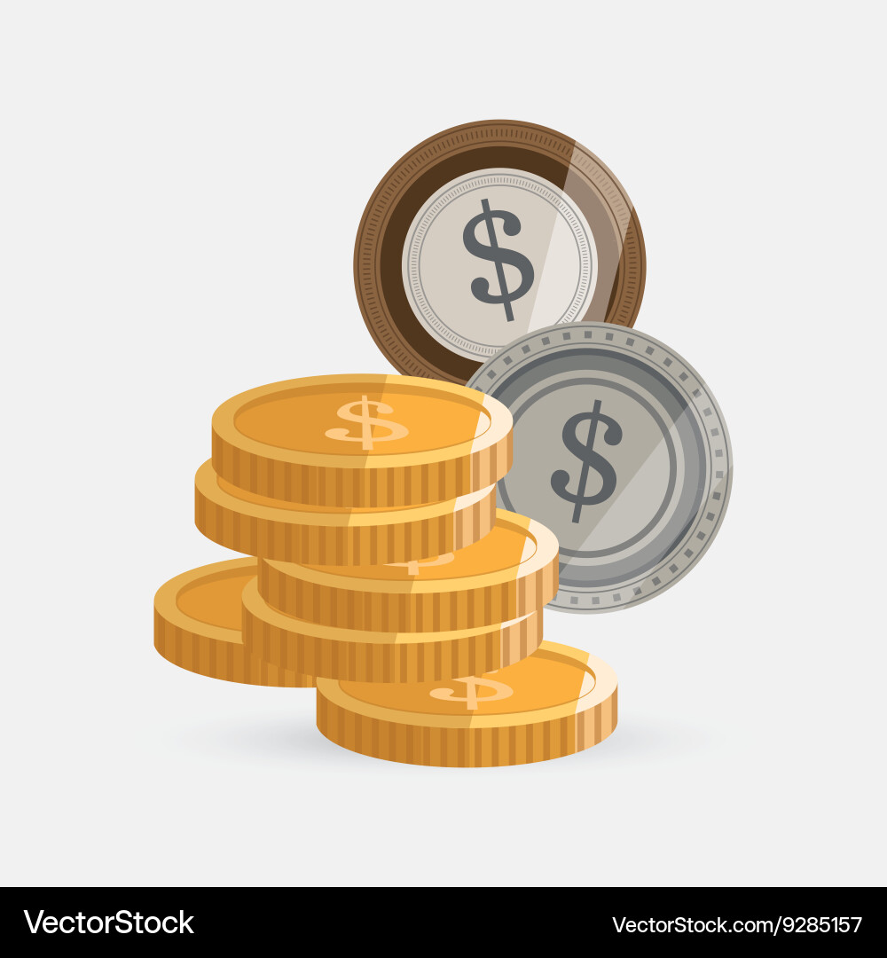 Money design financial item icon white Royalty Free Vector