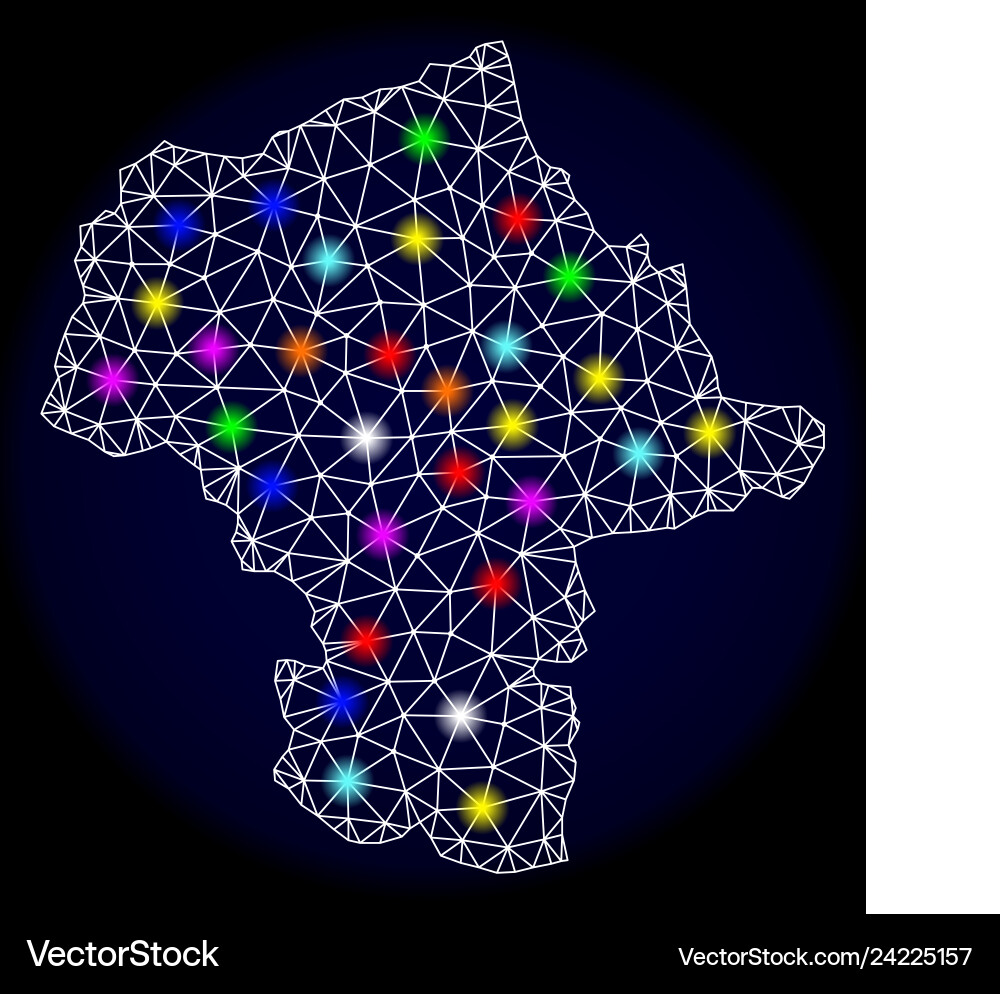 Polygonal 2d mesh map mazovia province Royalty Free Vector