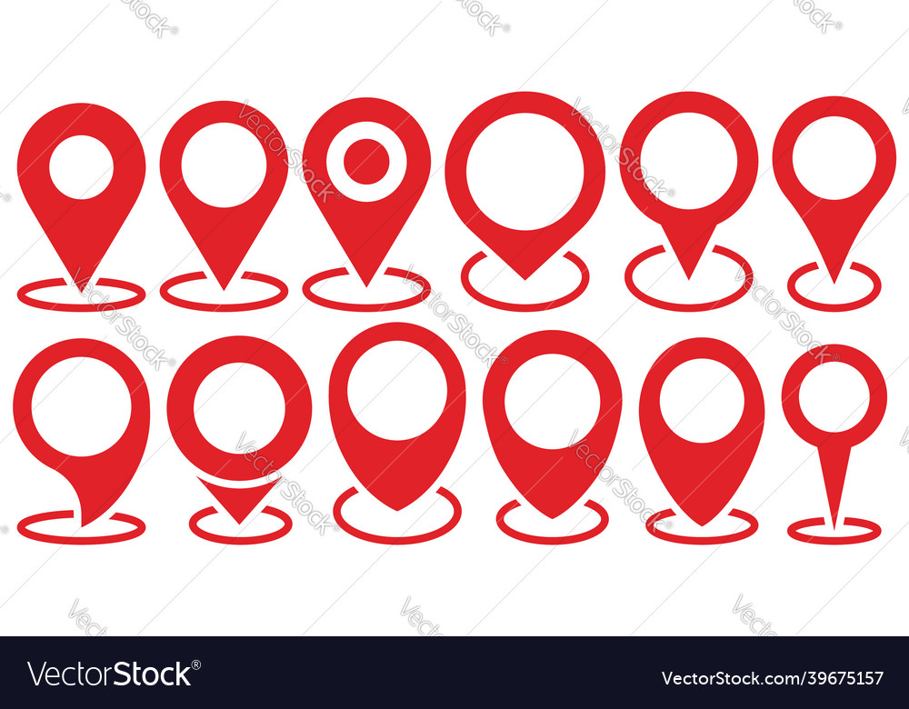 Set of map pointer location symbols web location Vector Image