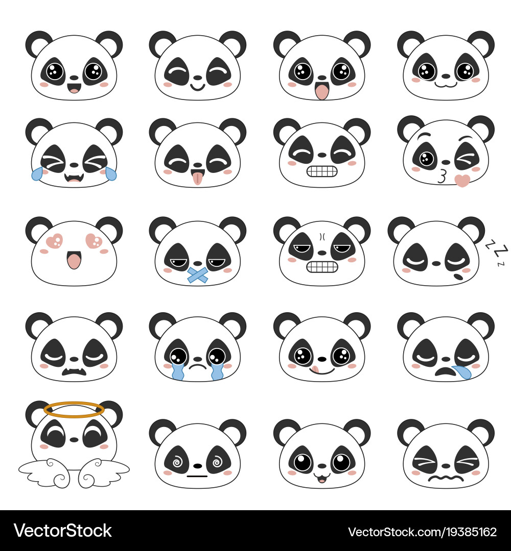 Cute emoticons set Royalty Free Vector Image - VectorStock