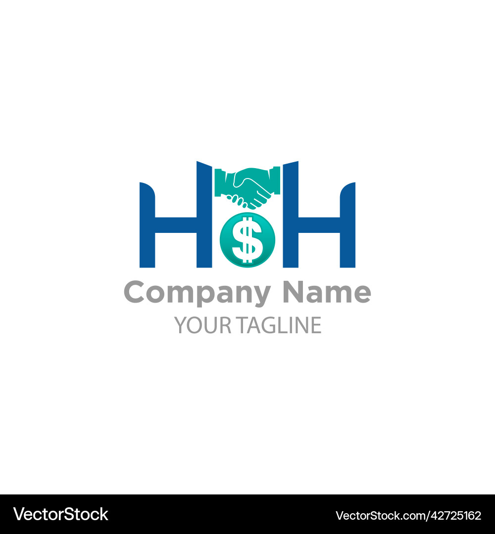 Exclusive classic typography handshake h letter Vector Image