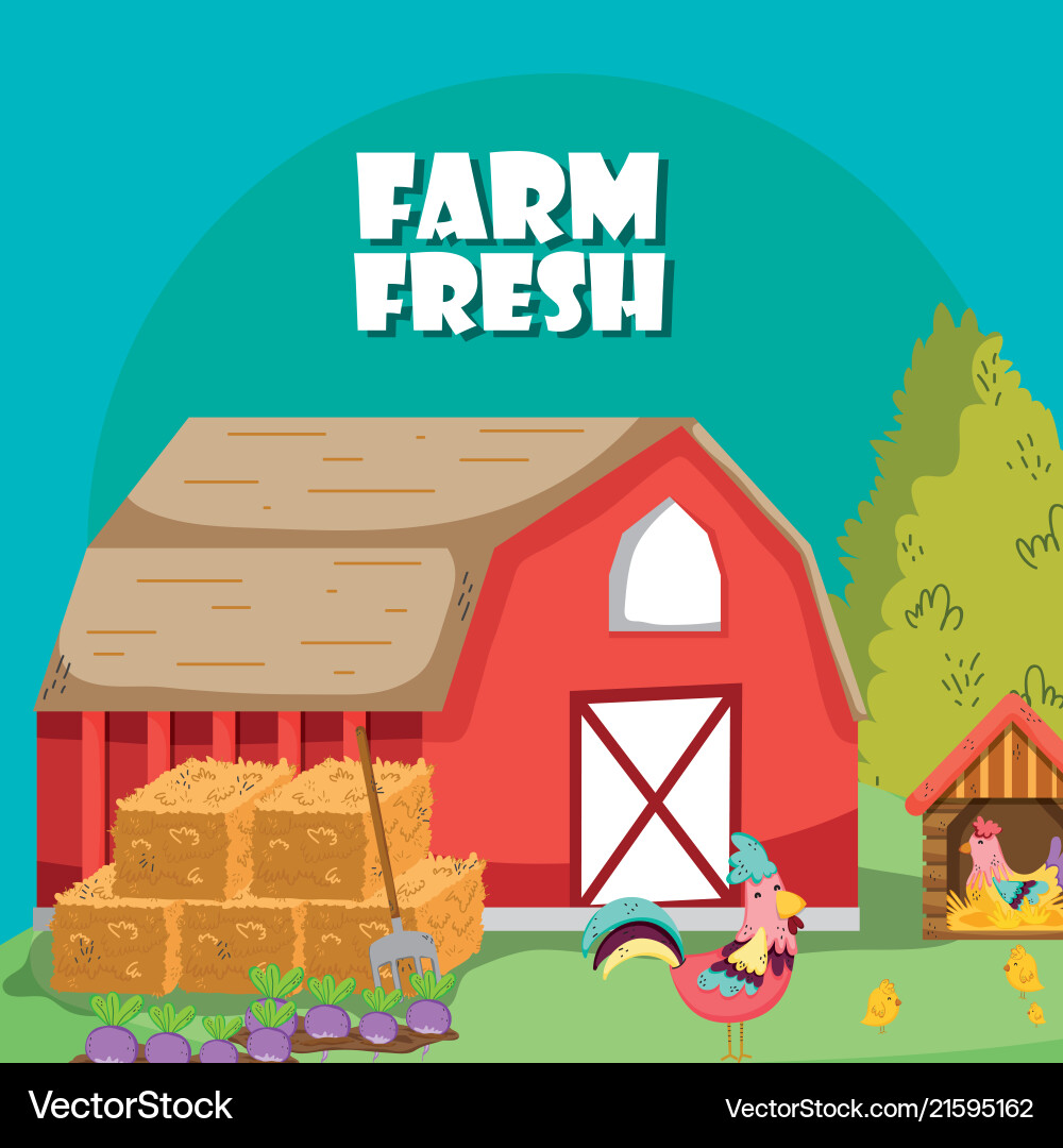 Farm fresh cartoons Royalty Free Vector Image - VectorStock