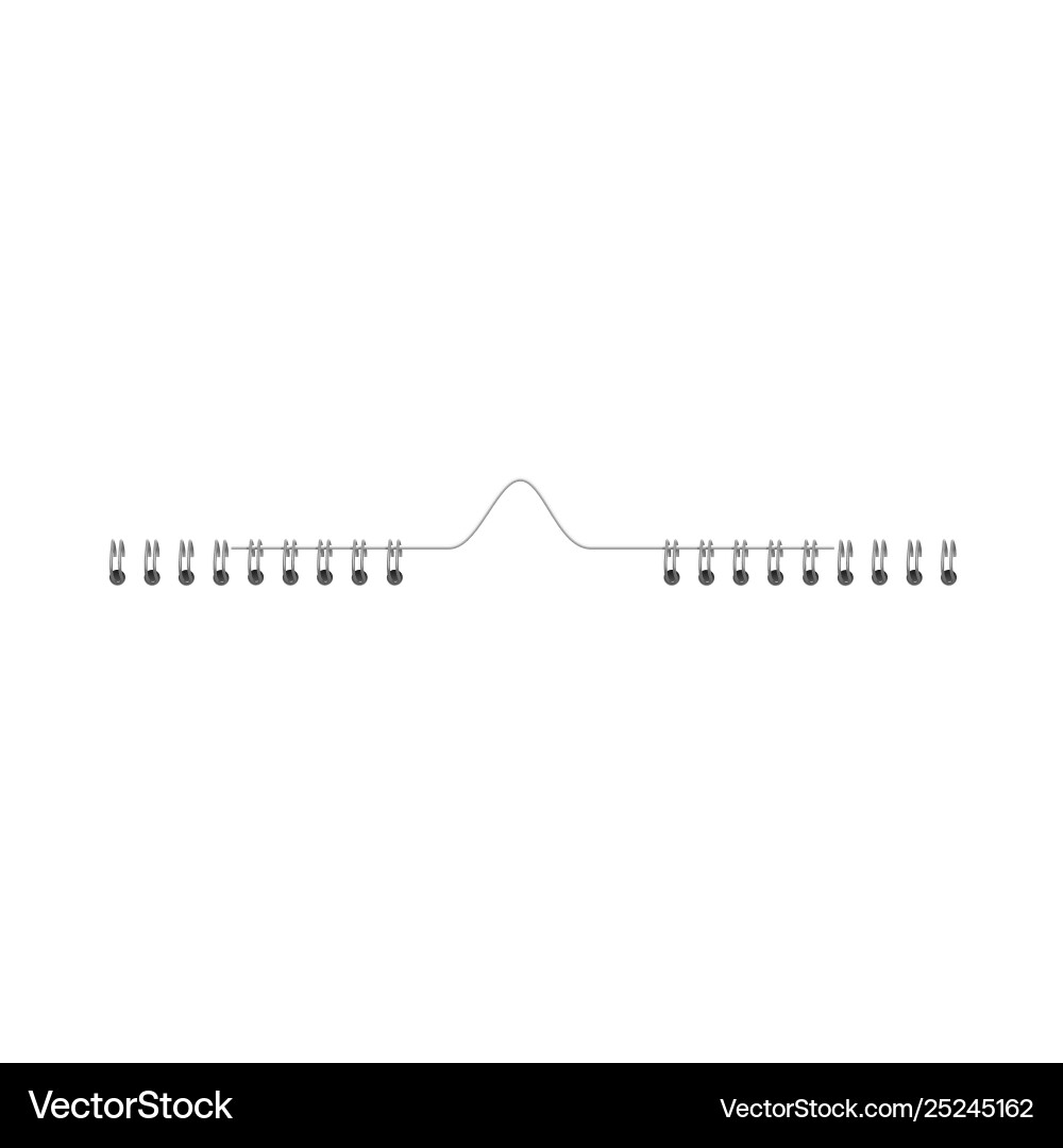 Fastening sheets iron rings spiral calendar Vector Image