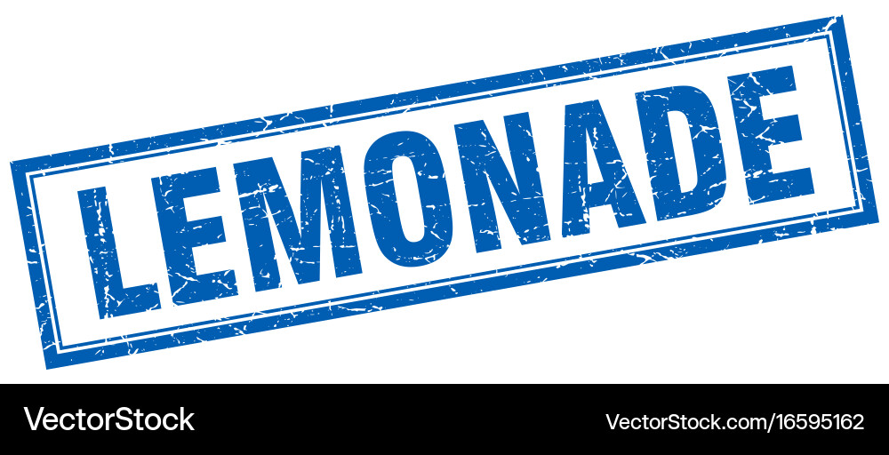 Lemonade blue square grunge stamp on white Vector Image