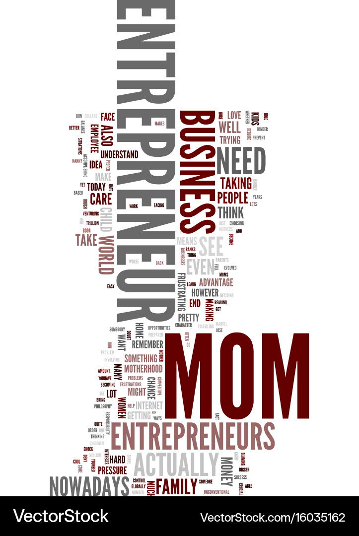 Mom entrepreneurs text background word cloud Vector Image