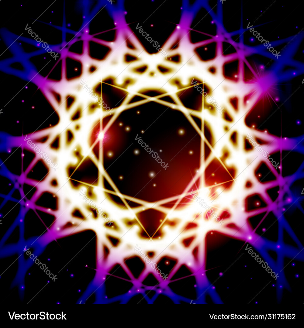Mystic frame with shiny ornament Royalty Free Vector Image