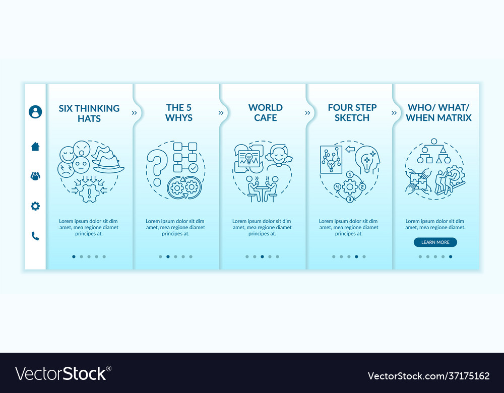 Problem solving methods onboarding template Vector Image