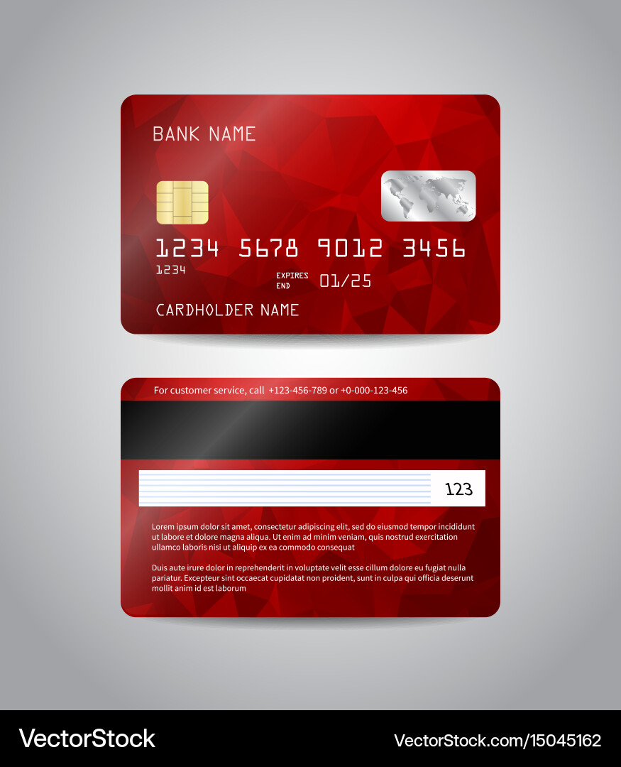 Realistic detailed credit card Royalty Free Vector Image