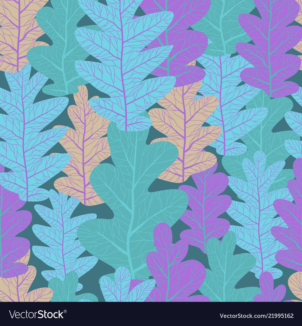 Seamless leaves pattern Royalty Free Vector Image