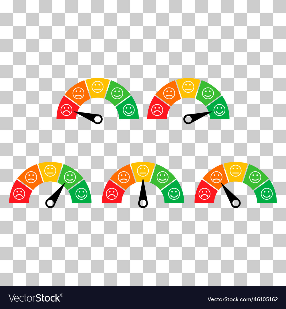 Set of customer satisfaction meter icon graph Vector Image Set of customer satisfaction meter icon graph Vector Image