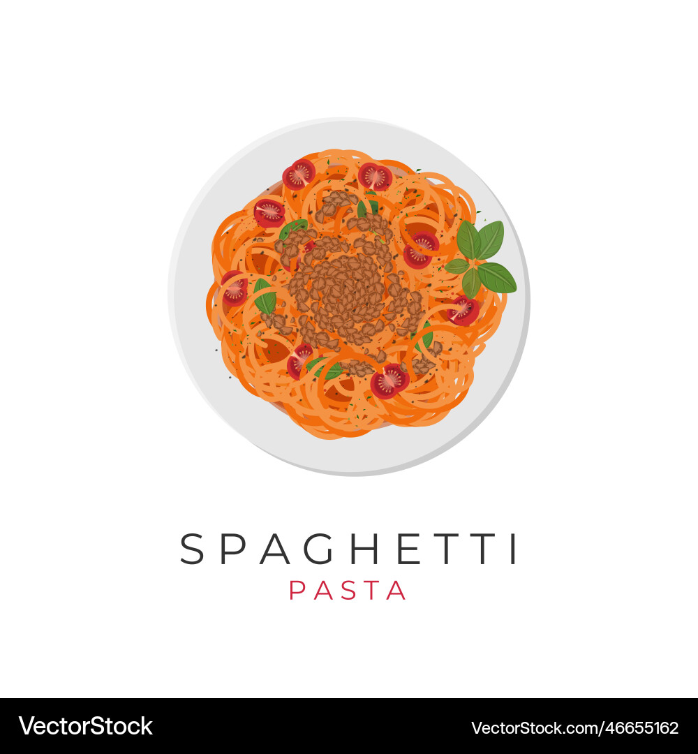 Spaghetti pasta with bolognese sauce Royalty Free Vector