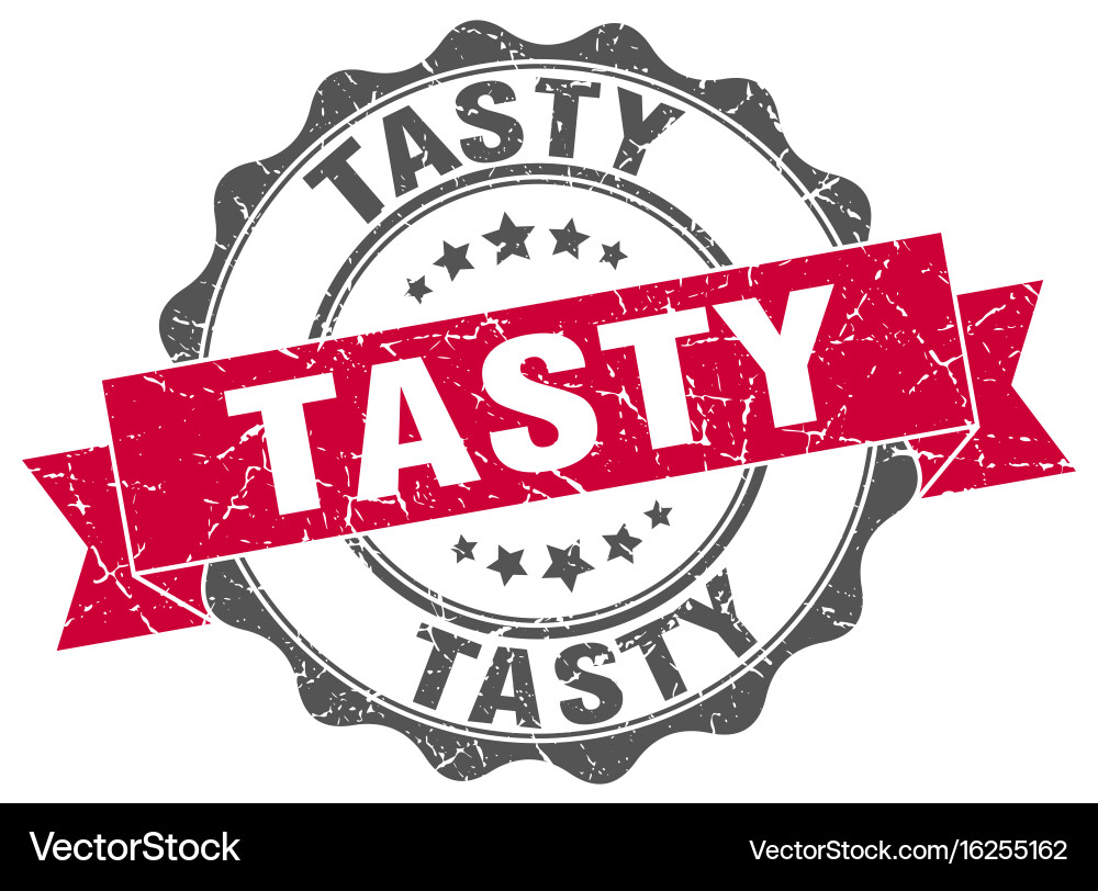 Tasty stamp sign seal Royalty Free Vector Image