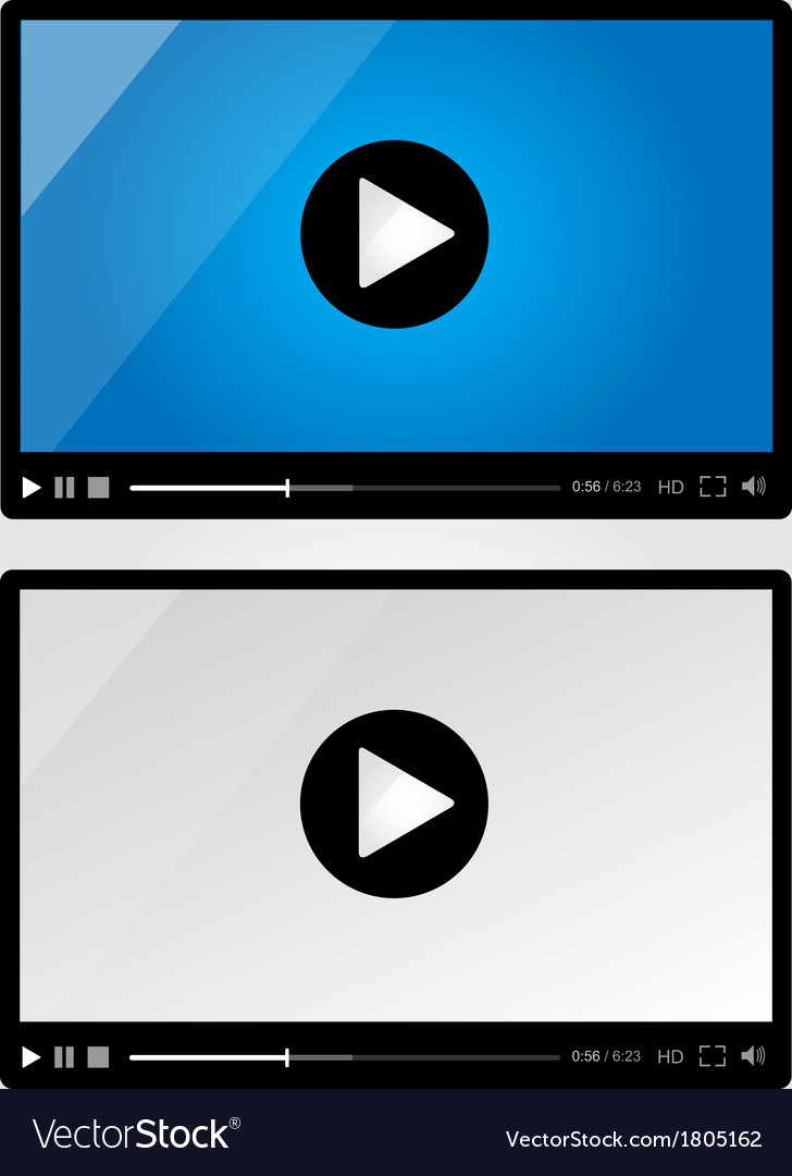 Video player for web - Set Royalty Free Vector Image