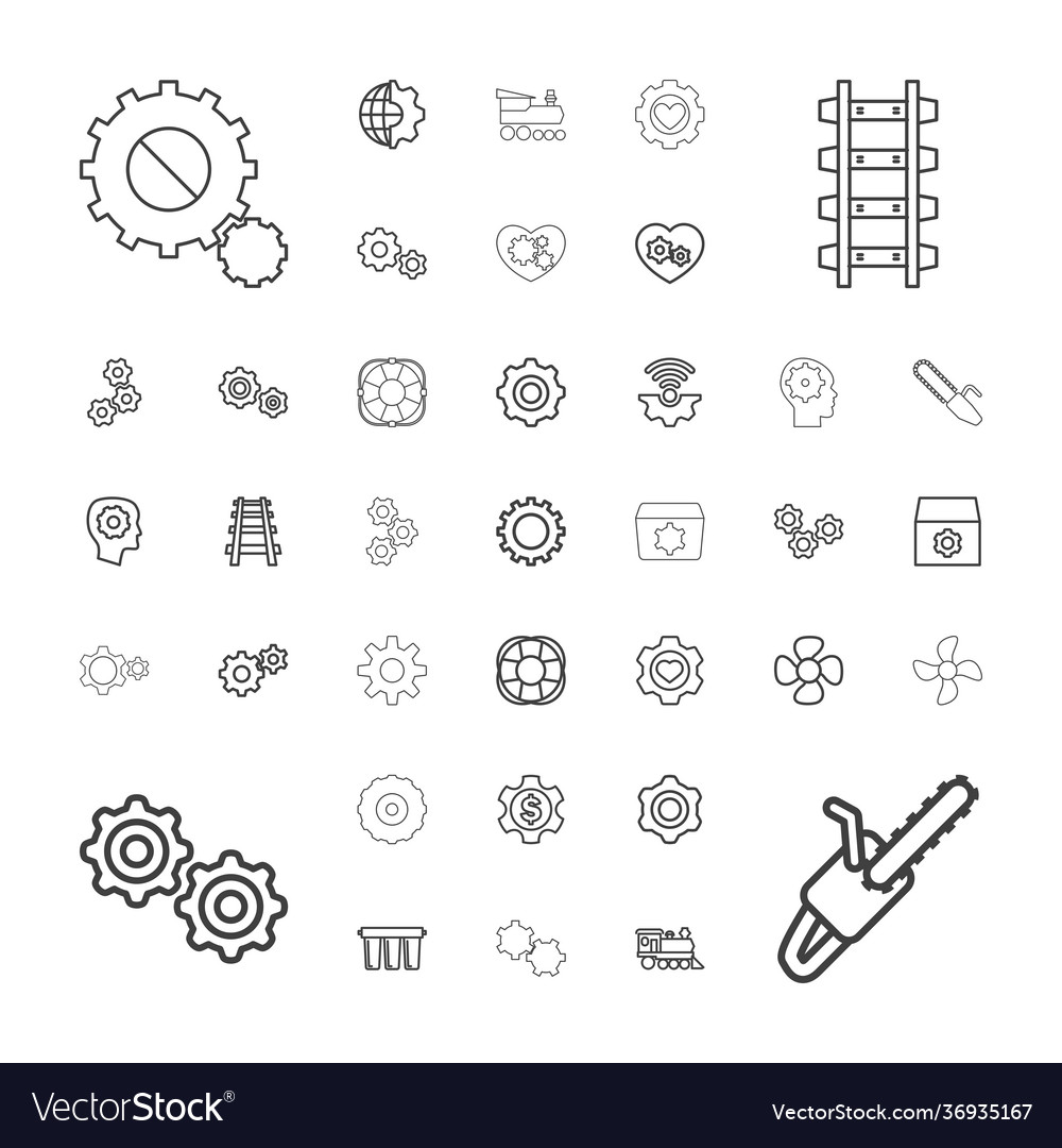 37 engine icons Royalty Free Vector Image - VectorStock