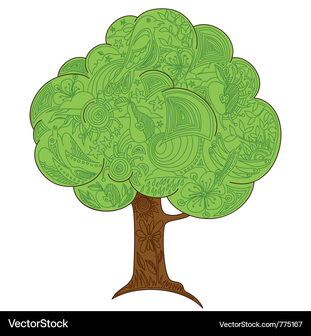 Background with tree Royalty Free Vector Image