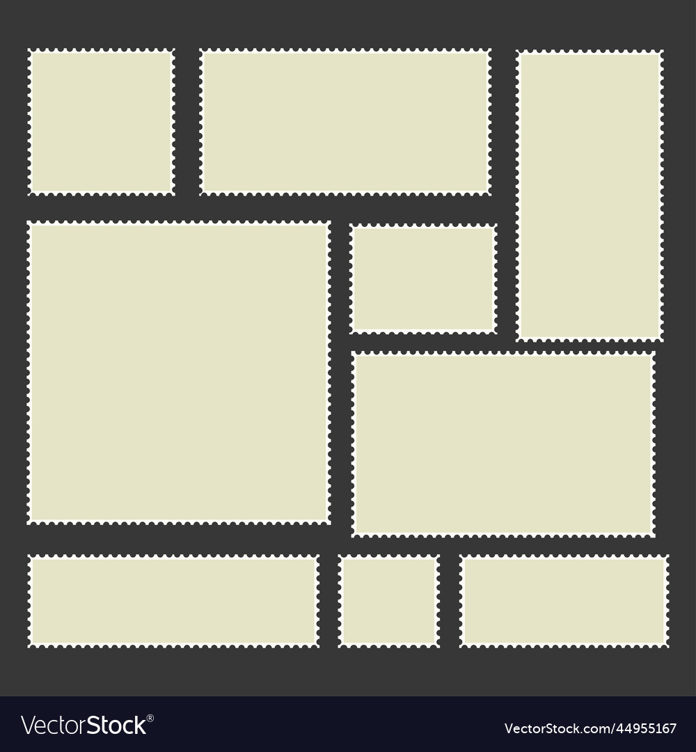 Blank set postage stamps collection postage Vector Image