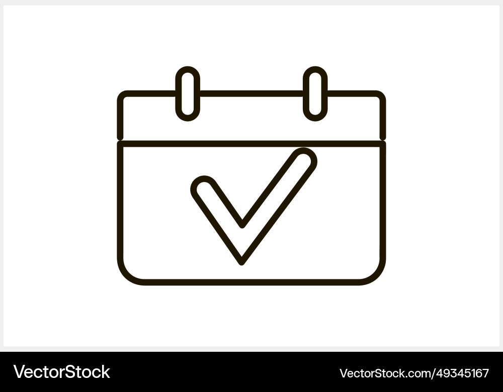 Calendar icon isolated sketch clipart Royalty Free Vector