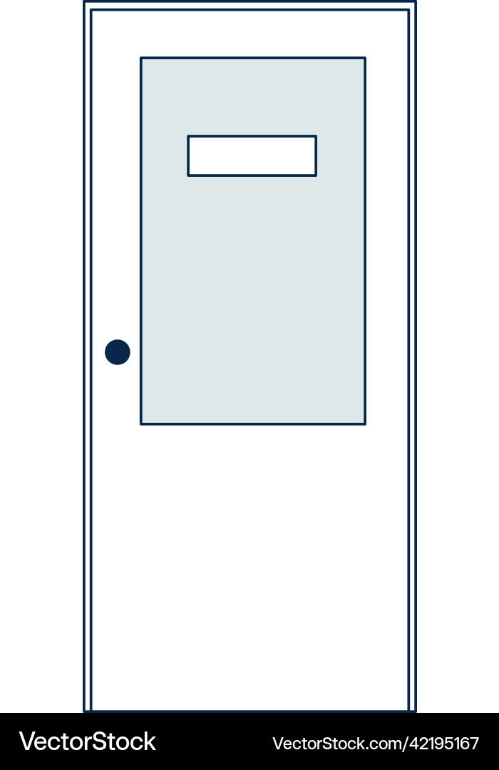 Door line icon office entry with blank sign Vector Image