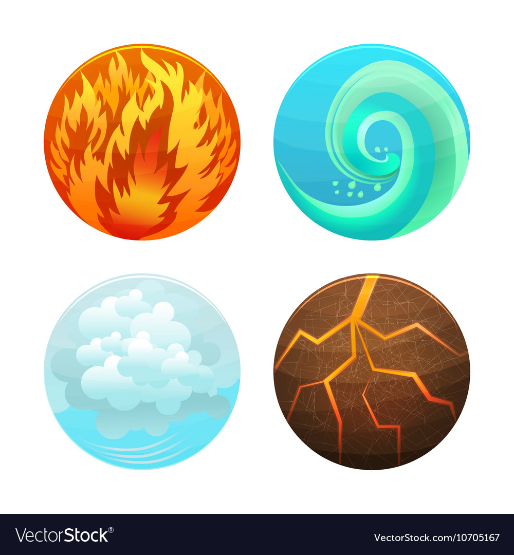Elemental Icons Set Royalty Free Vector Image - VectorStock