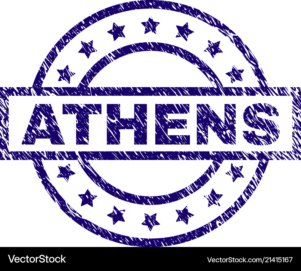 Grunge textured athens stamp seal Royalty Free Vector Image