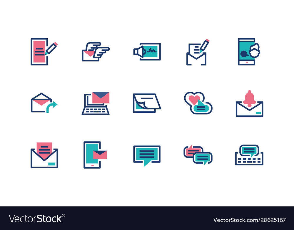 Isolated messages icon set design Royalty Free Vector Image