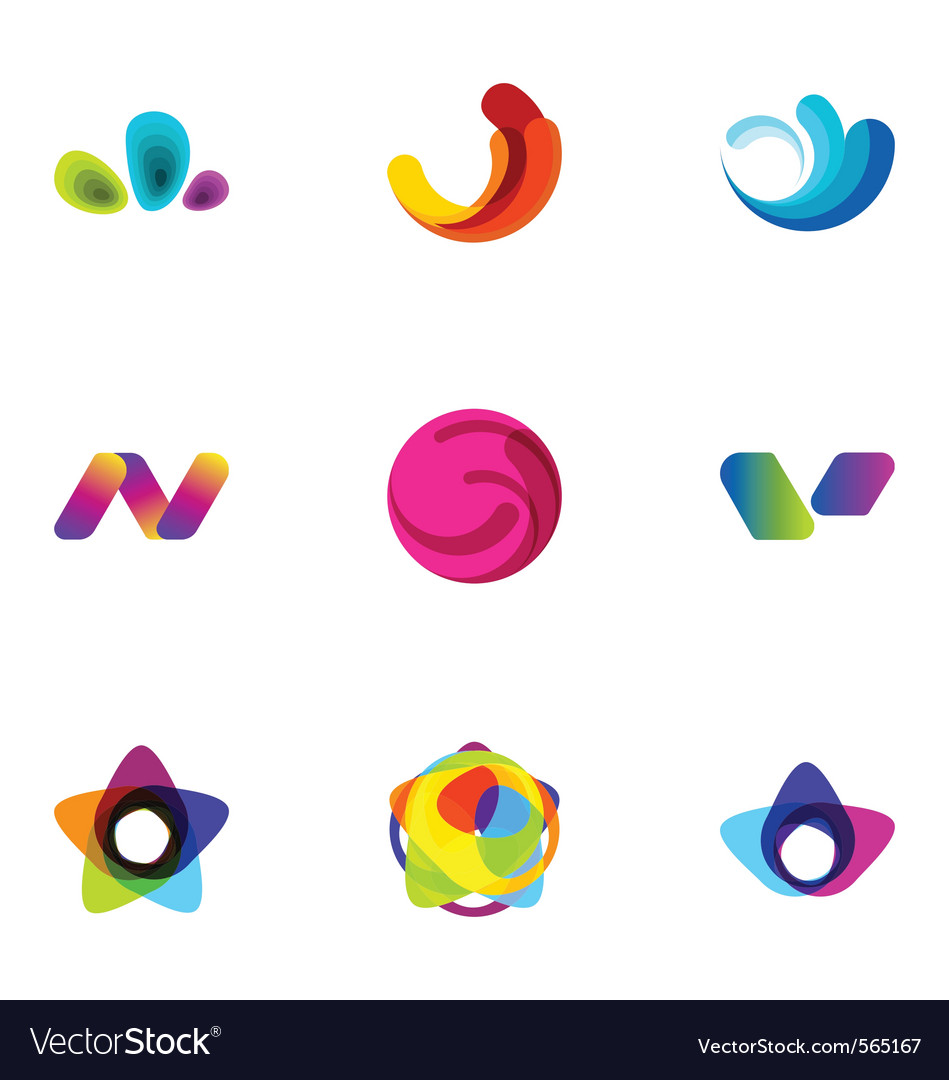 Logo design elements set 13 Royalty Free Vector Image