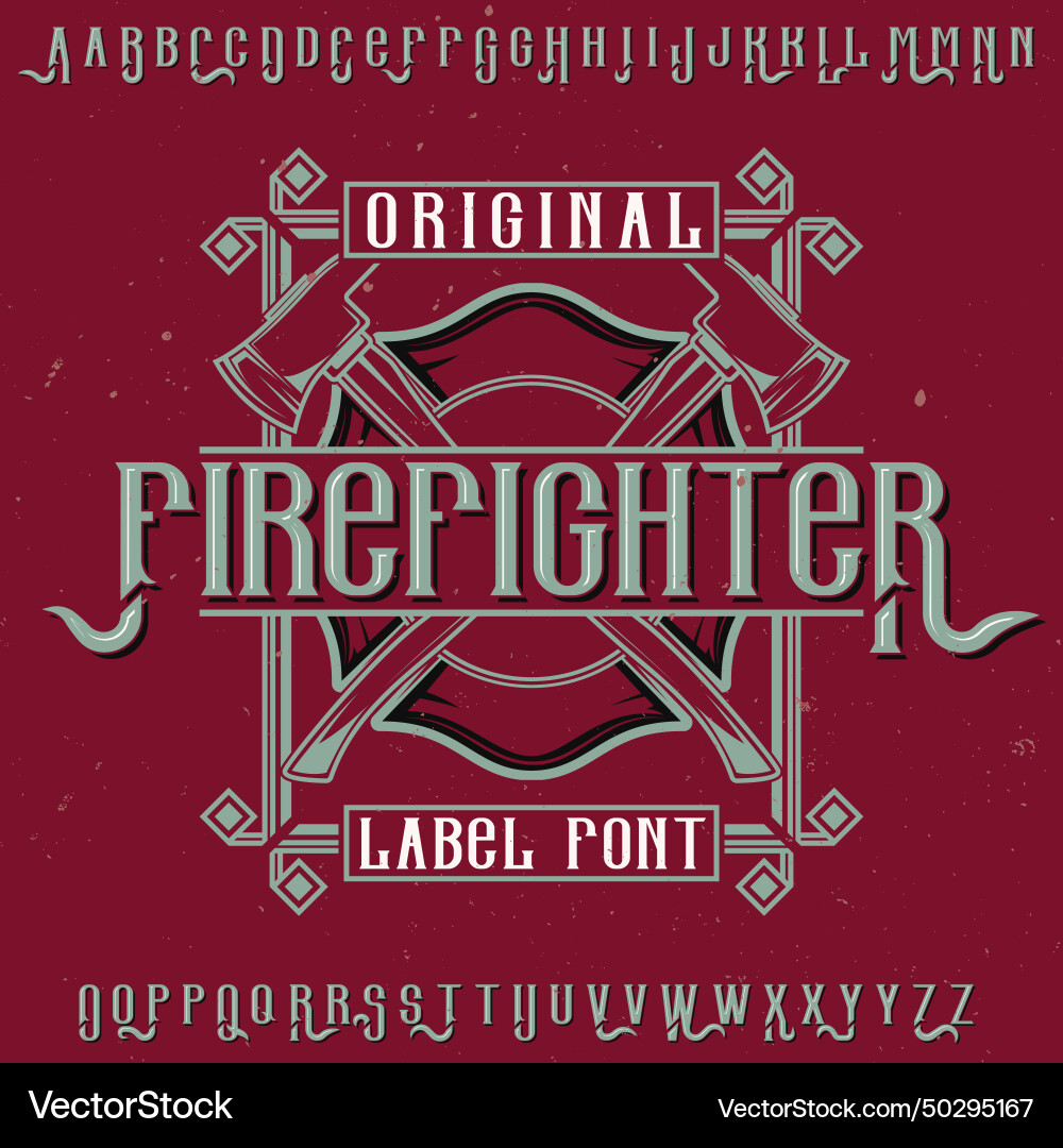 Original label typeface Royalty Free Vector Image