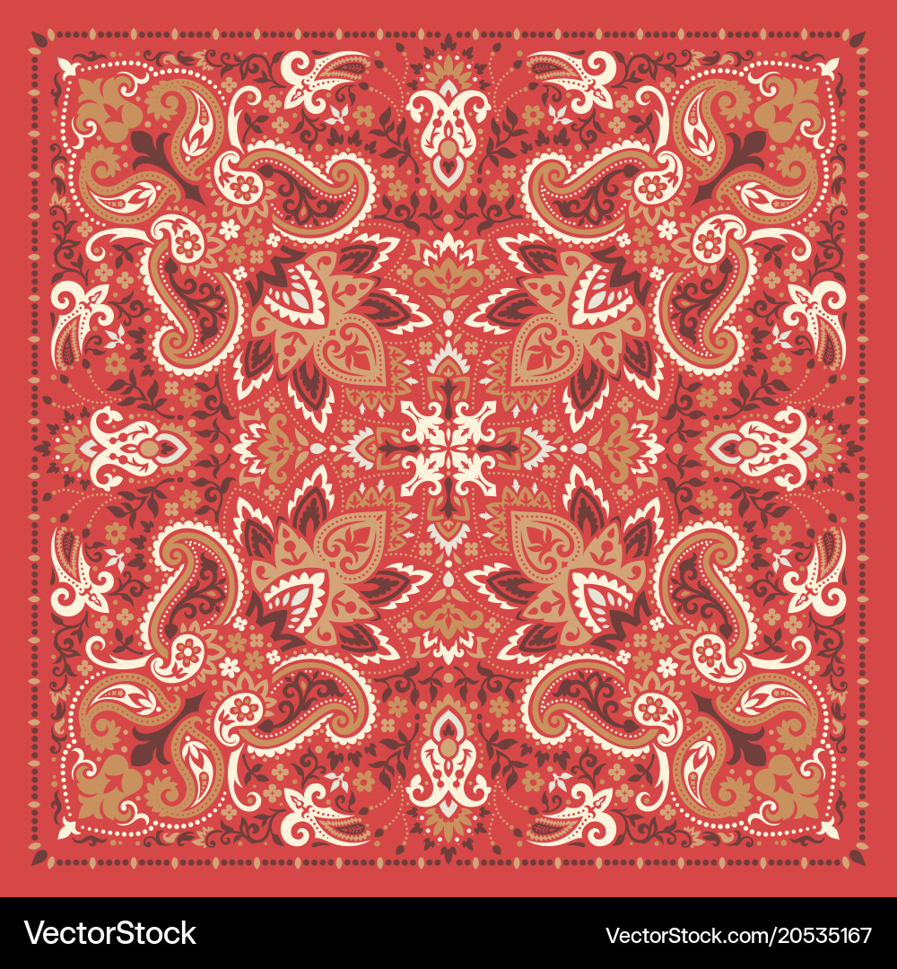 Paisley bandana print Royalty Free Vector Image