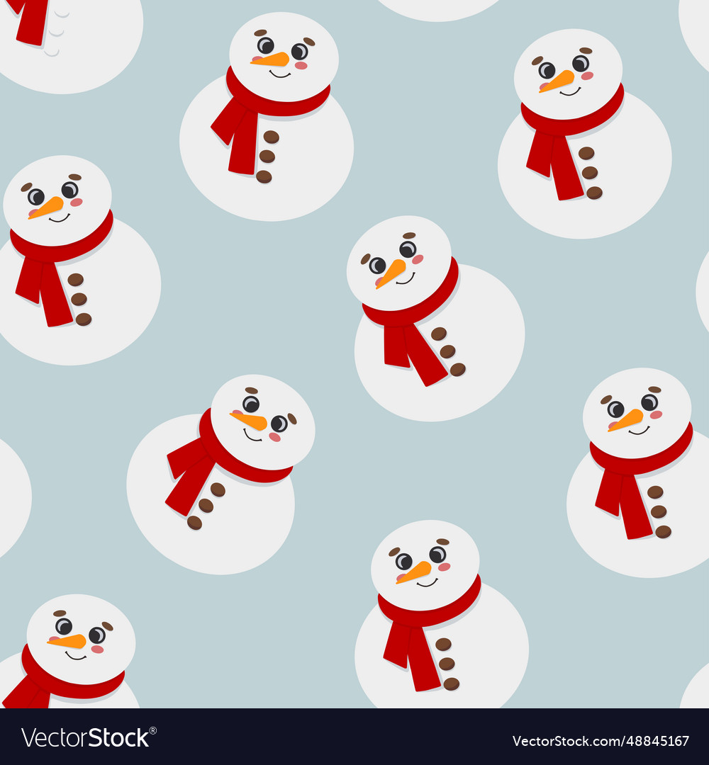 Snowman seamless pattern christmas Royalty Free Vector Image