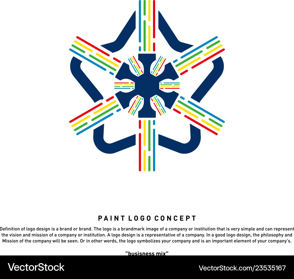 Stars paint logo design concept colorful Vector Image