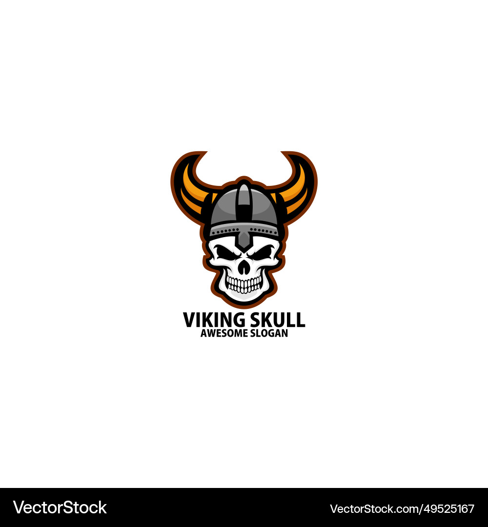 Viking skull logo gaming esport design Royalty Free Vector