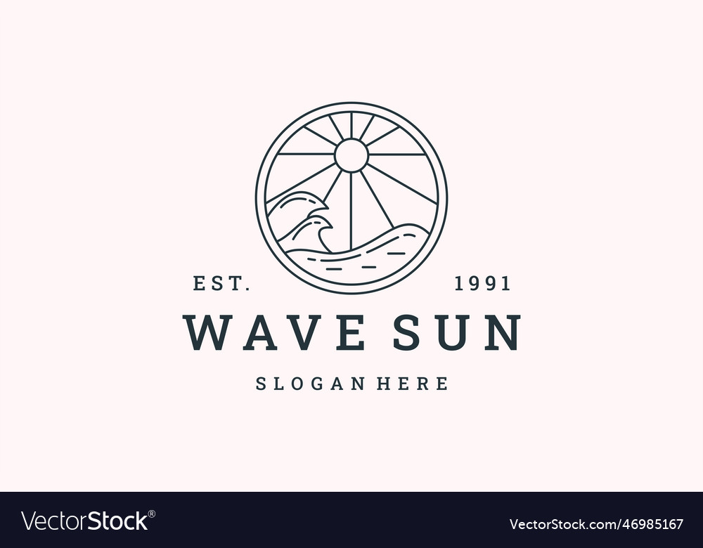 Wave sun Royalty Free Vector Image - VectorStock