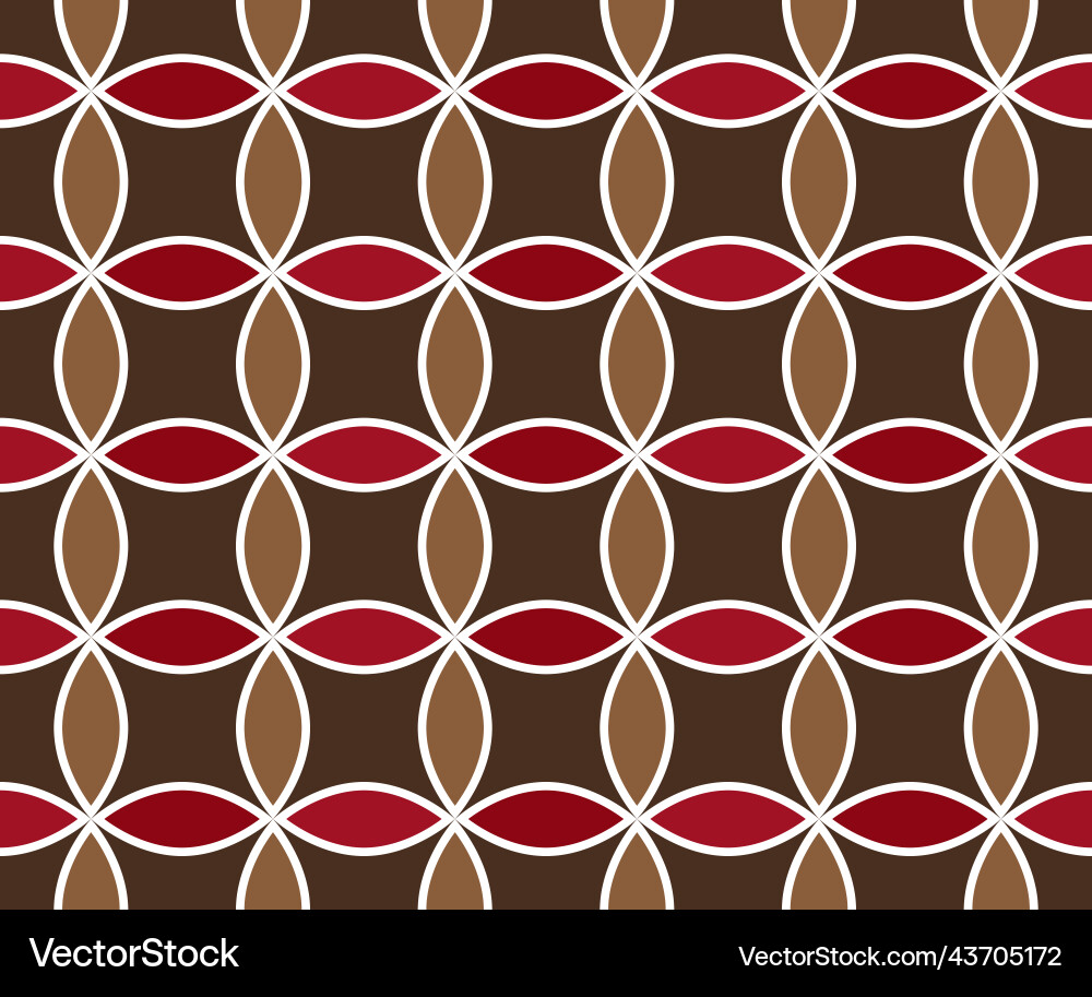 Art deco oval line in brown and red Royalty Free Vector