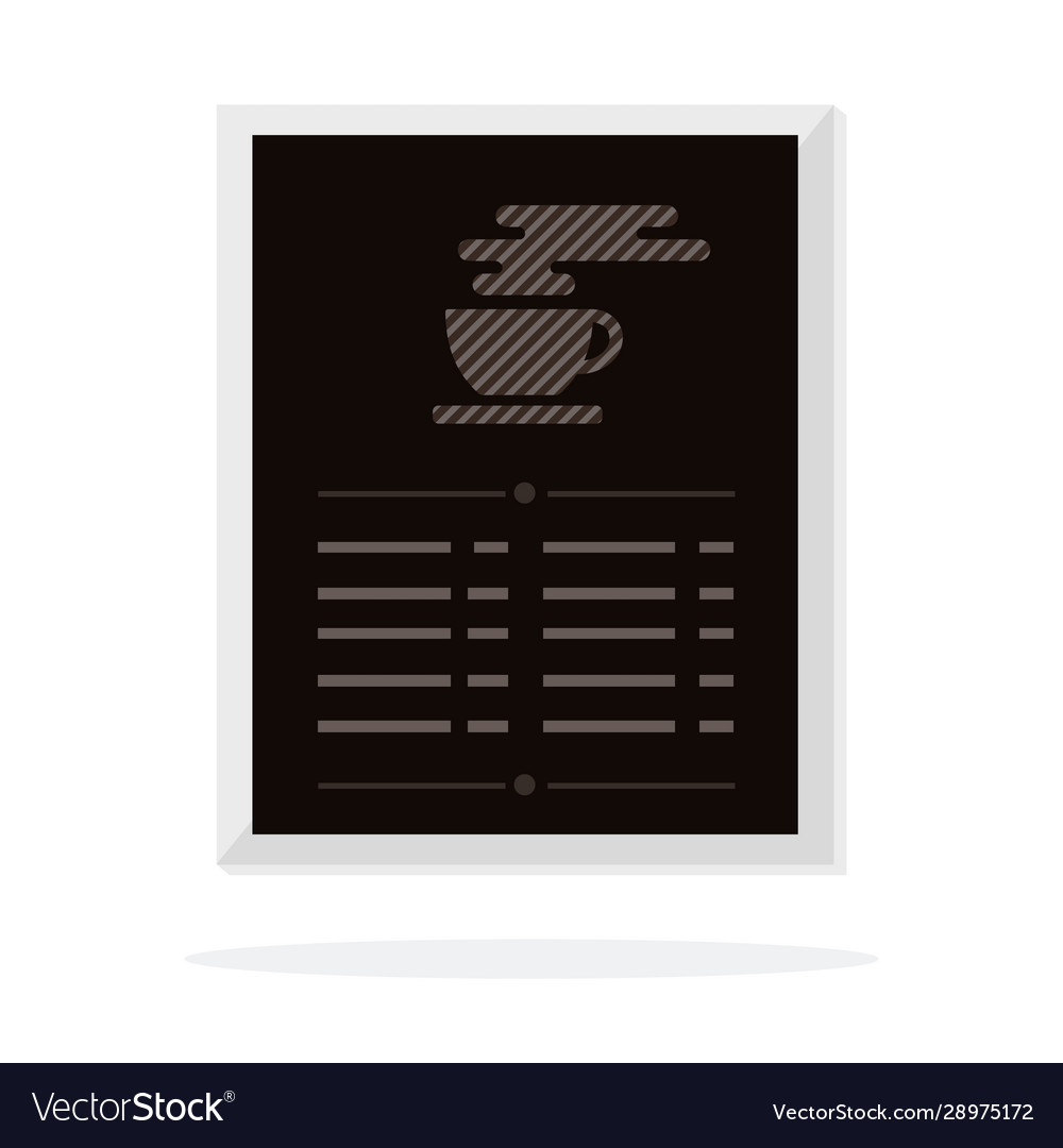 Bar and cafe menu flat isolated Royalty Free Vector Image