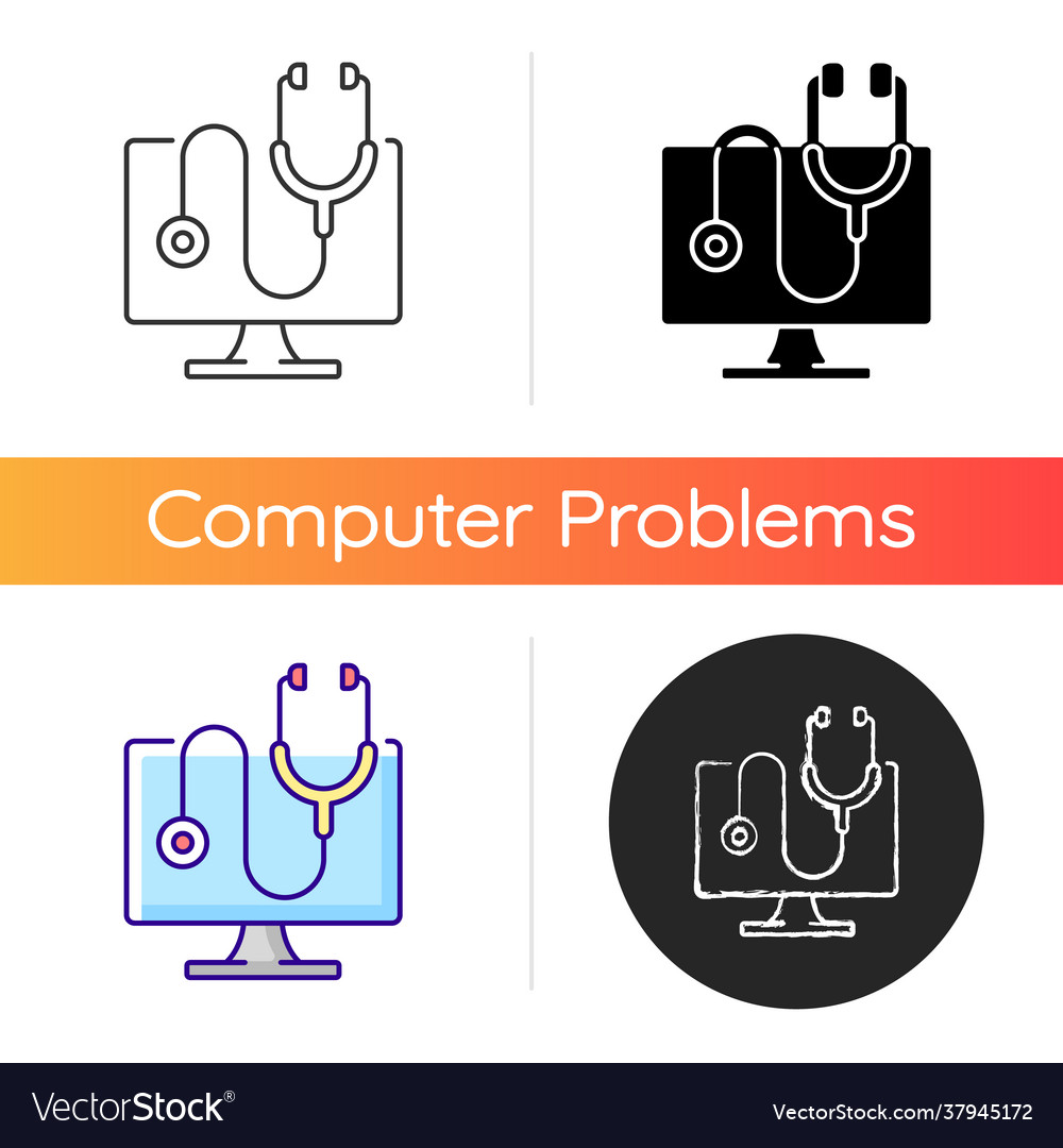 Computer diagnostics icon Royalty Free Vector Image