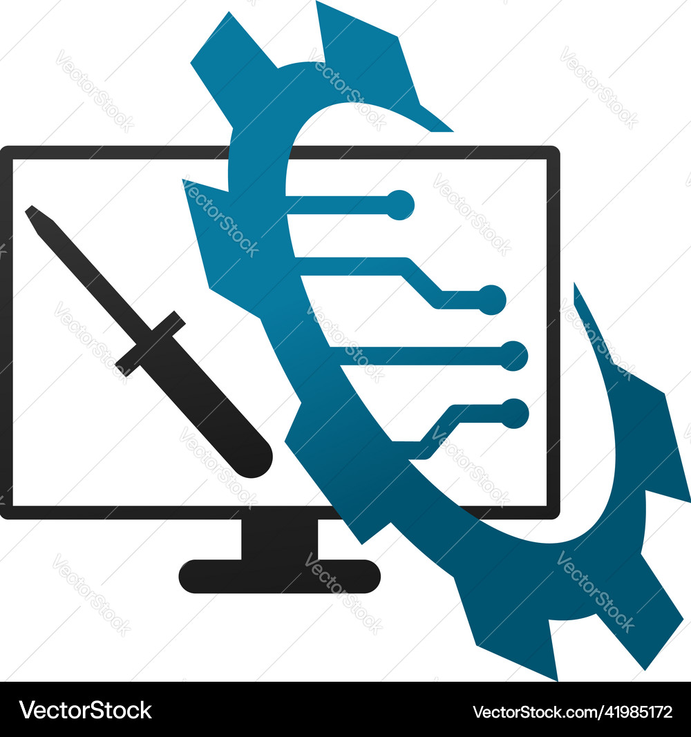 Computer repair logo icon brand identity Vector Image