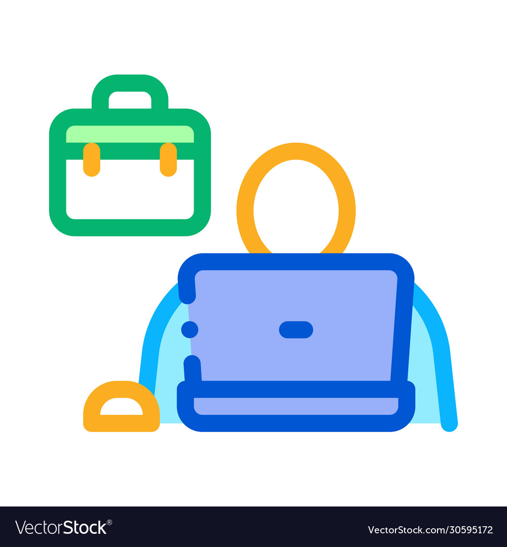 Computer worker icon outline Royalty Free Vector Image